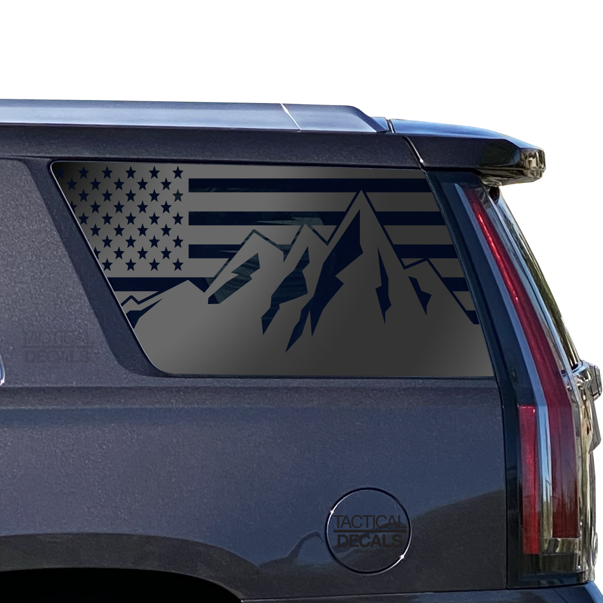 USA Flag with Mountain Scene Decal for 2021 - 2024 Cadillac Escalade 3 ...