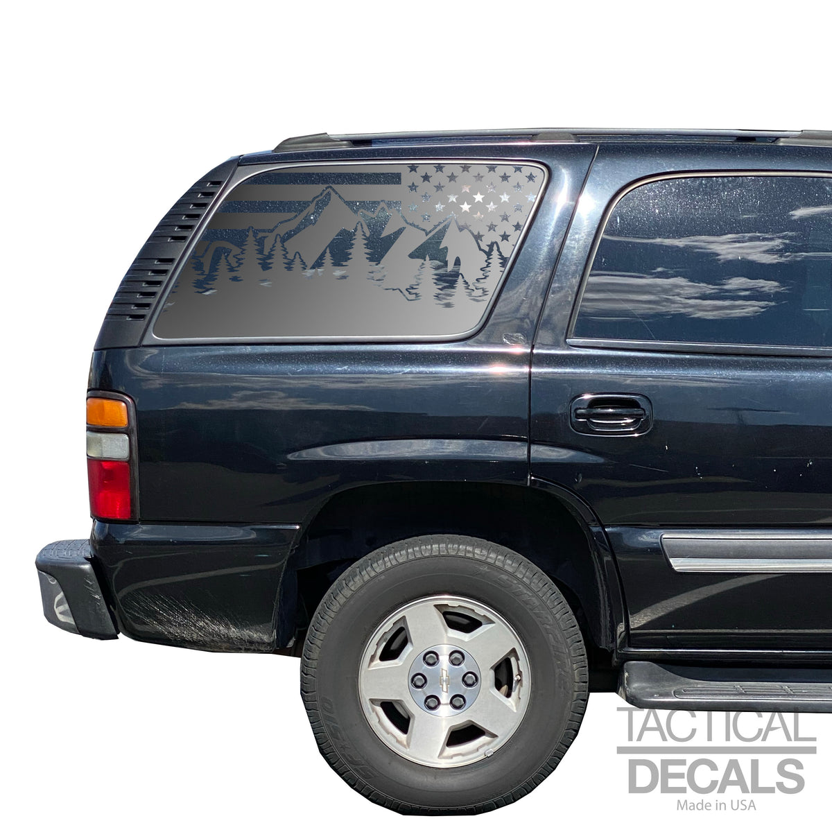 USA Flag w/ Mountain Scene Decal for 2000-2006 Chevy Tahoe 3rd Windows ...