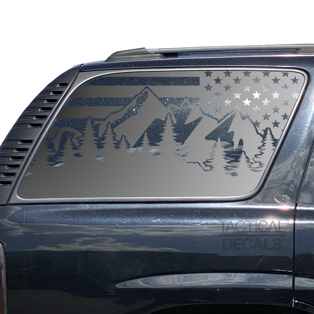 USA Flag w/ Mountain Scene Decal for 2000-2006 Chevy Tahoe 3rd Windows ...