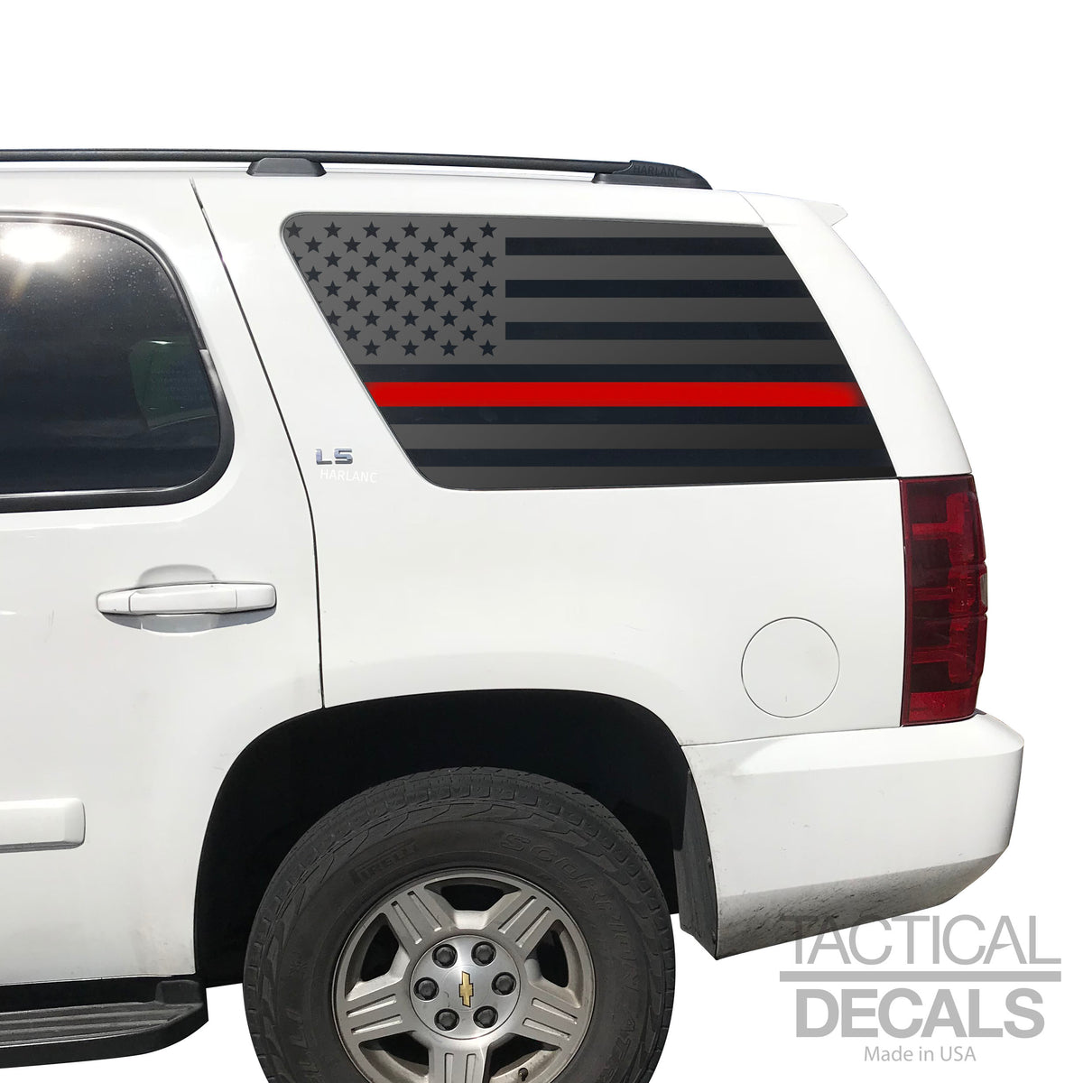 USA Flag w/ Thin Red Line Decal for 2007-2014 Chevy Tahoe 3rd Windows ...
