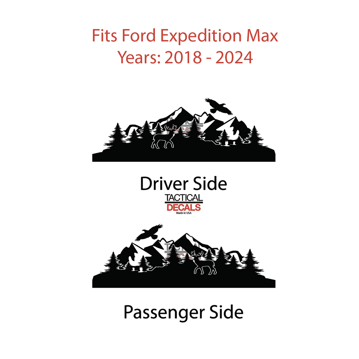 Wildlife Scene Decal for 2018 - 2024 Ford Expedition Max Only - 3rd Wi ...