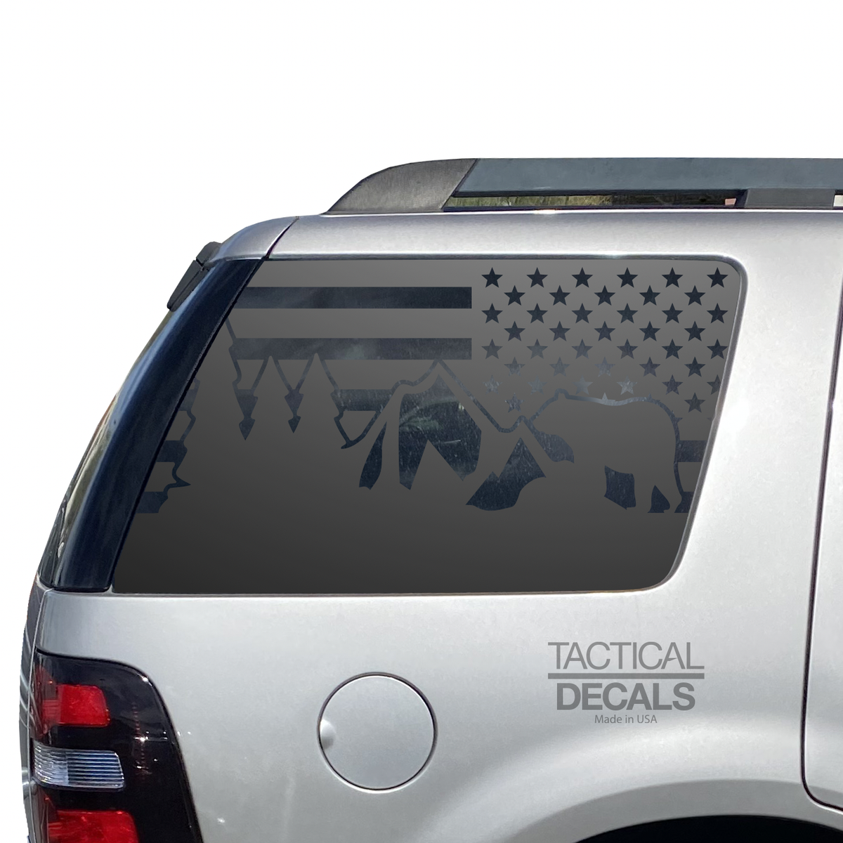Bear Mountain Outdoor Scene w/ USA Flag Decal for 2006- 2010 Ford Expl ...