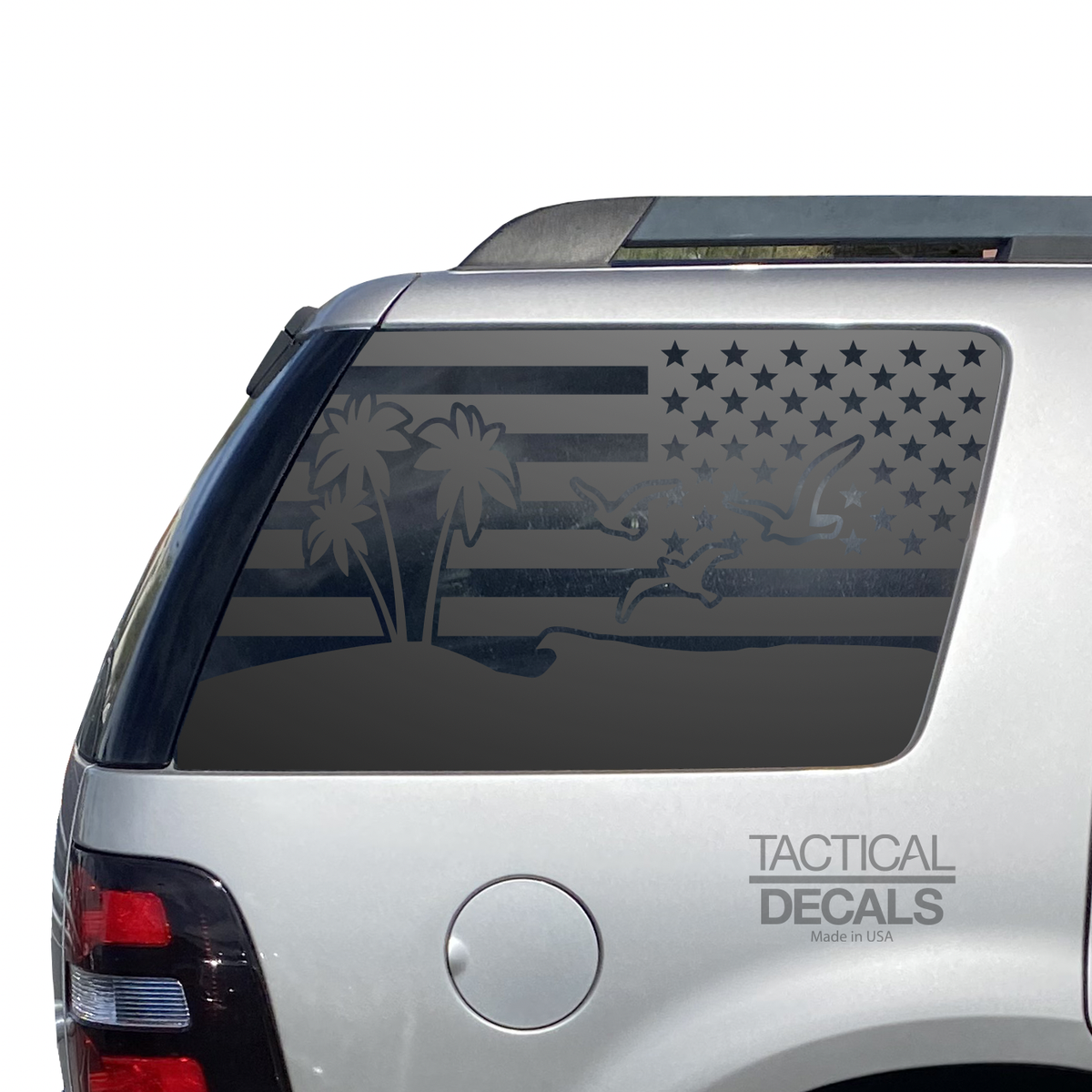 Beach Ocean view Scene w/ USA Flag Decal for 2006- 2010 Ford Explorer ...