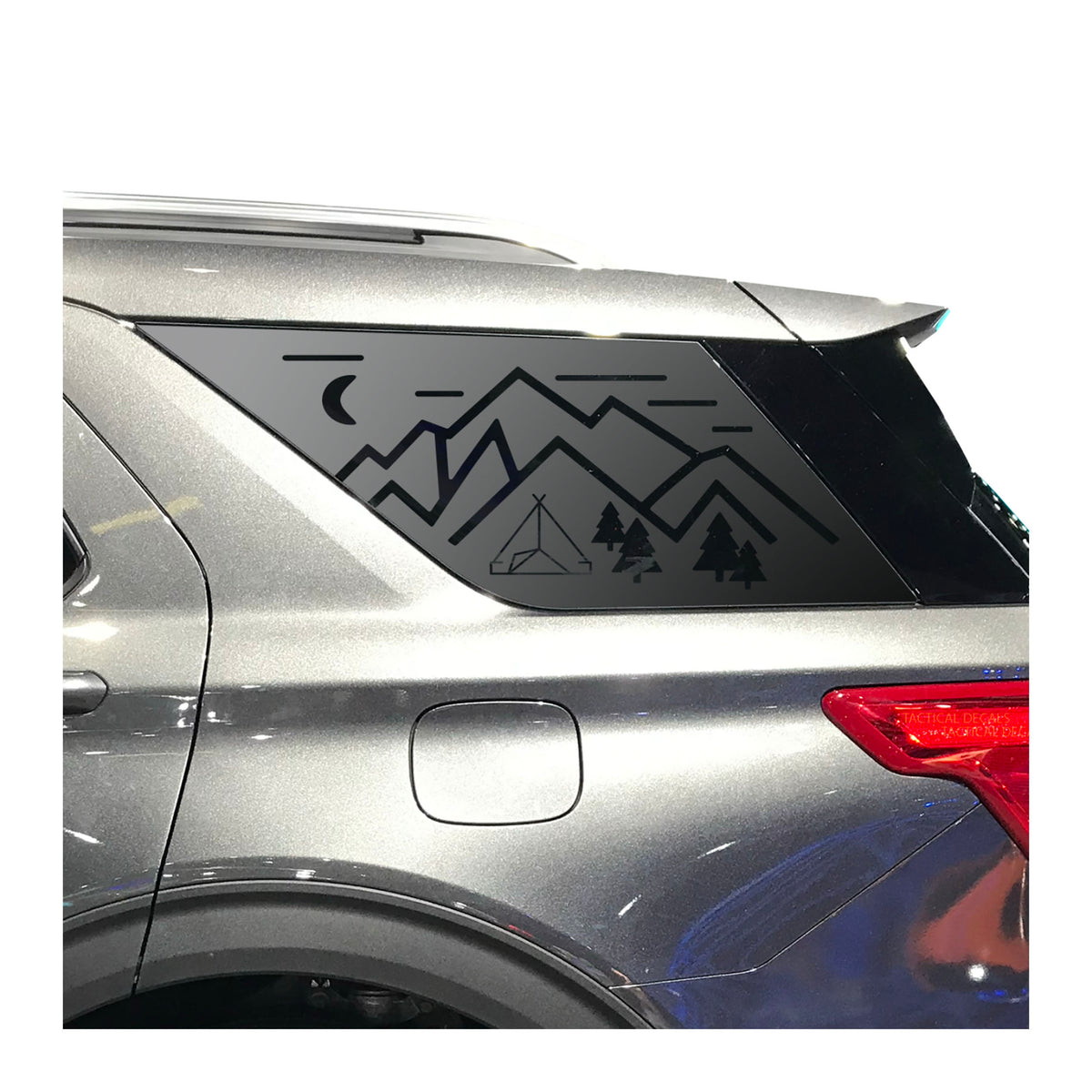 Minimalist Mountain Scene Decal for 2020- 2025 Ford Explorer 3rd Windo ...