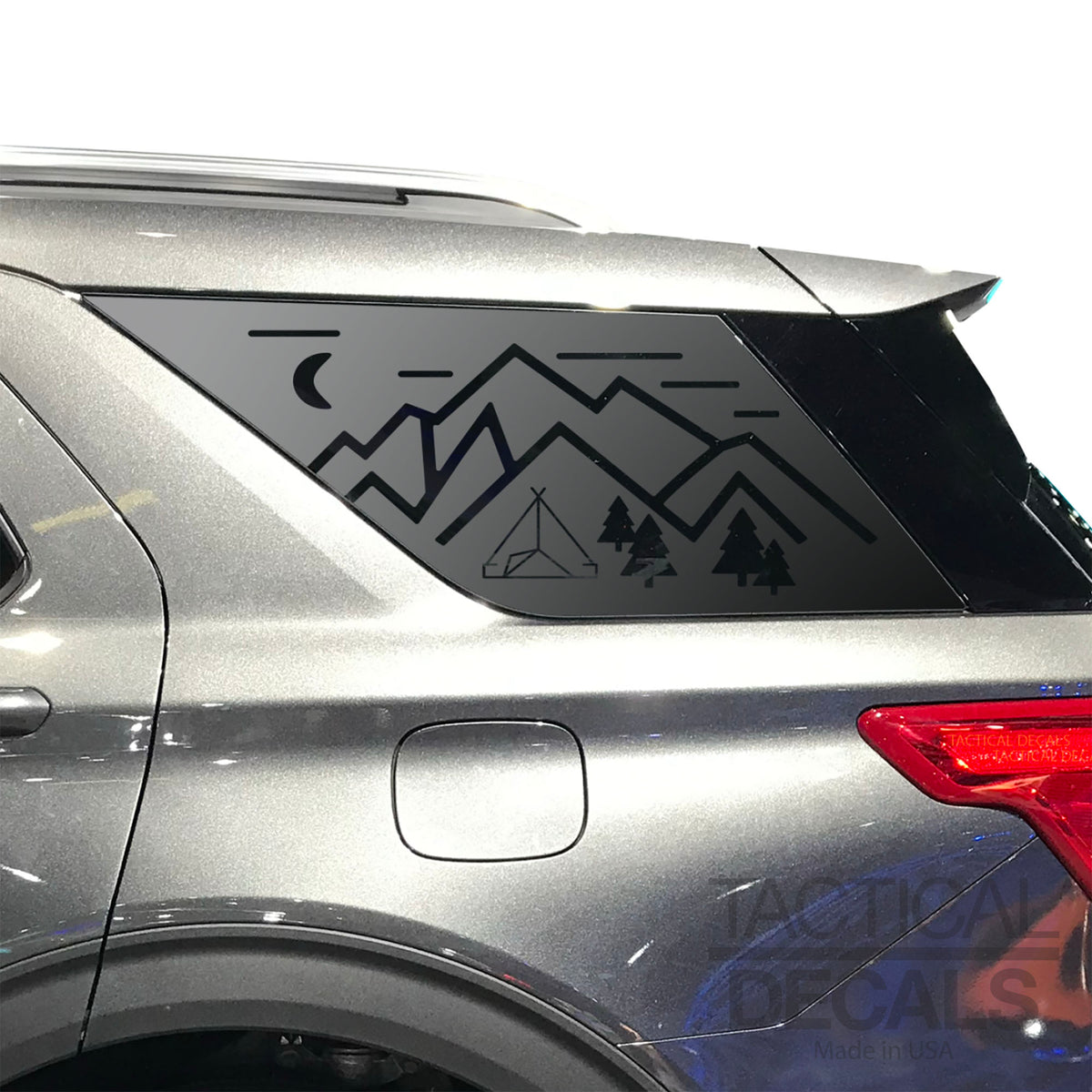 Minimalist Mountain Scene Decal for 2020- 2025 Ford Explorer 3rd Windo ...