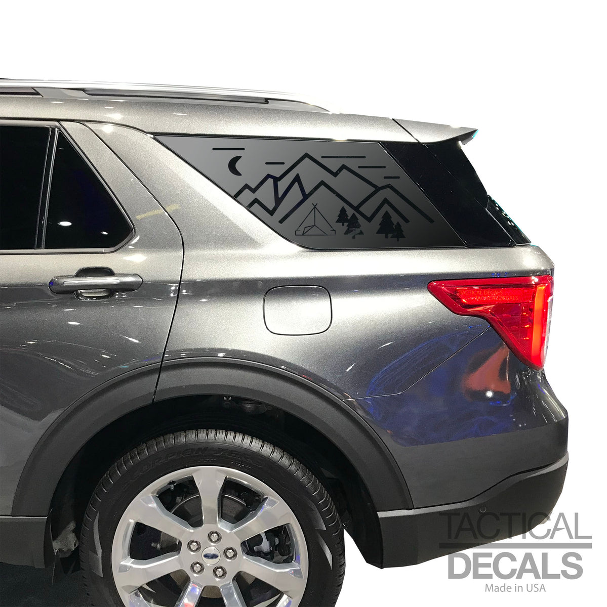 Minimalist Mountain Scene Decal for 2020- 2025 Ford Explorer 3rd Windo ...