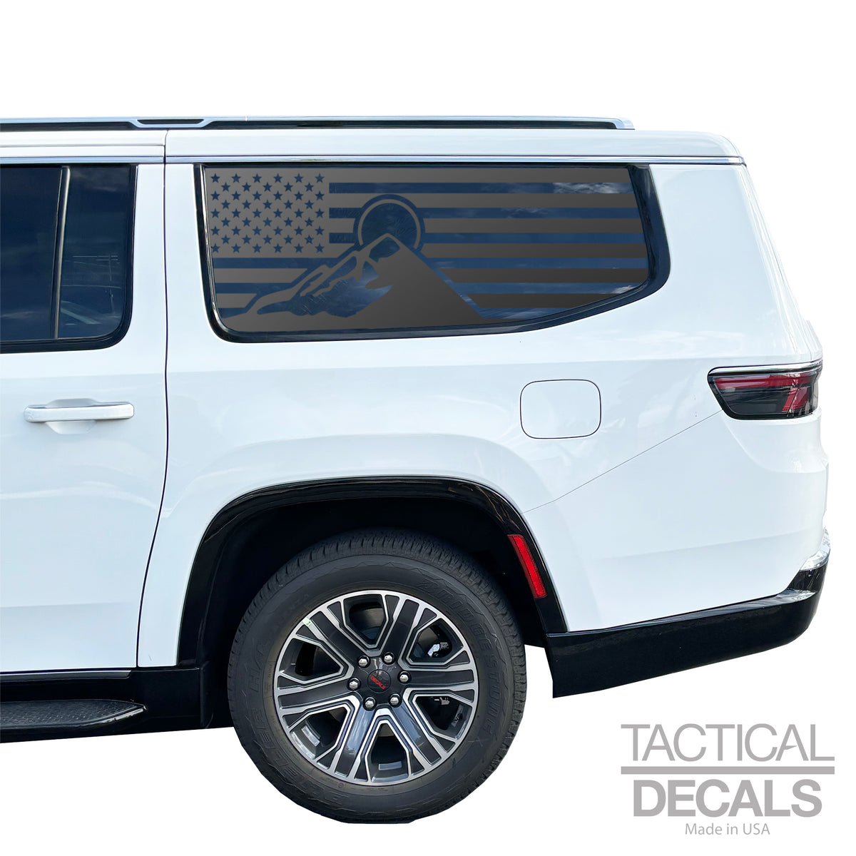 USA Flag with Mountain Scene Decals for 2022-2025 Jeep Grand Wagoneer ...
