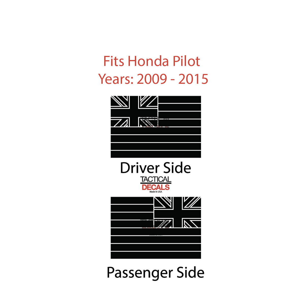 State of Hawaii Flag Decal for 2009-2015 Honda Pilot 3rd Windows - Mat ...