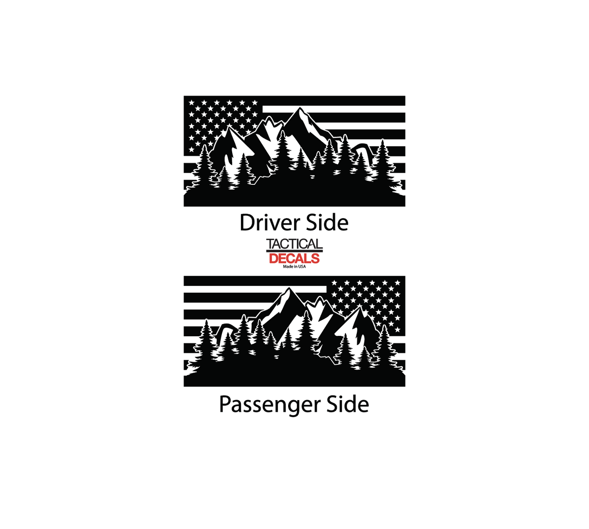 USA Flag w/Mountain Scene Decal for 2016-2022 Honda Pilot 3rd Windows ...