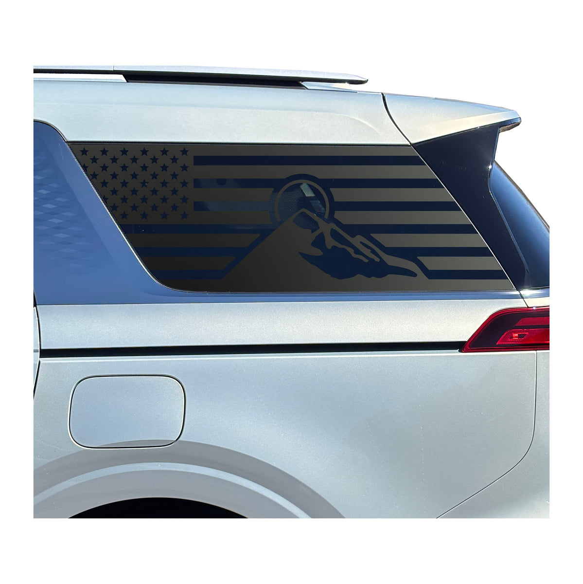 USA Flag with Mountain Scene Decals - Fits 2022-202 Kia Carnival Back ...