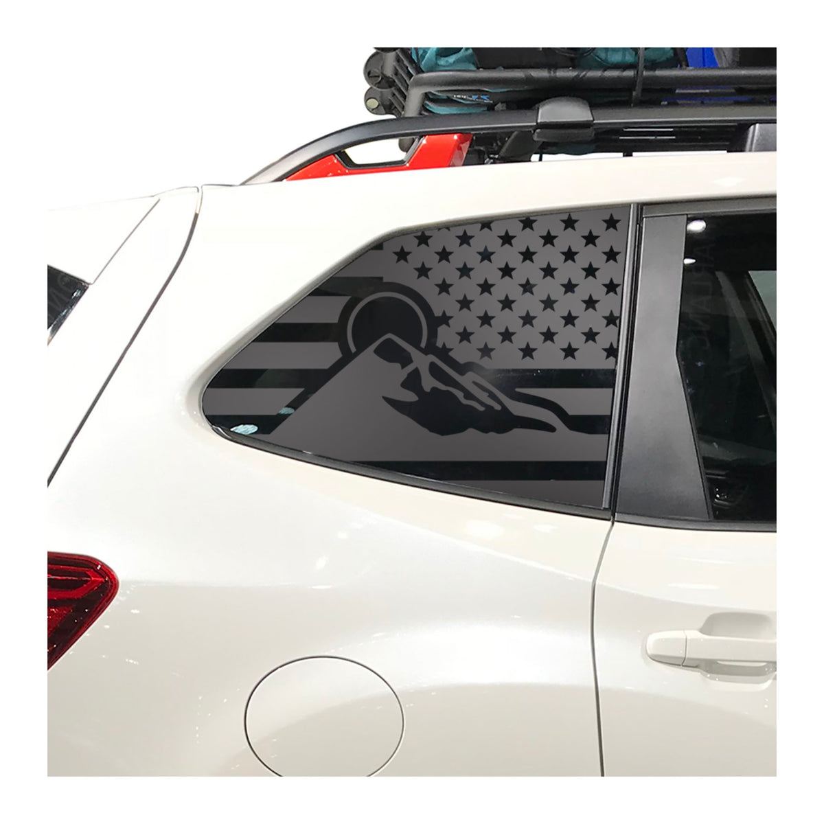 USA Flag with Mountain Scene Decal for 2019 - 2024 Subaru Forester 3rd ...