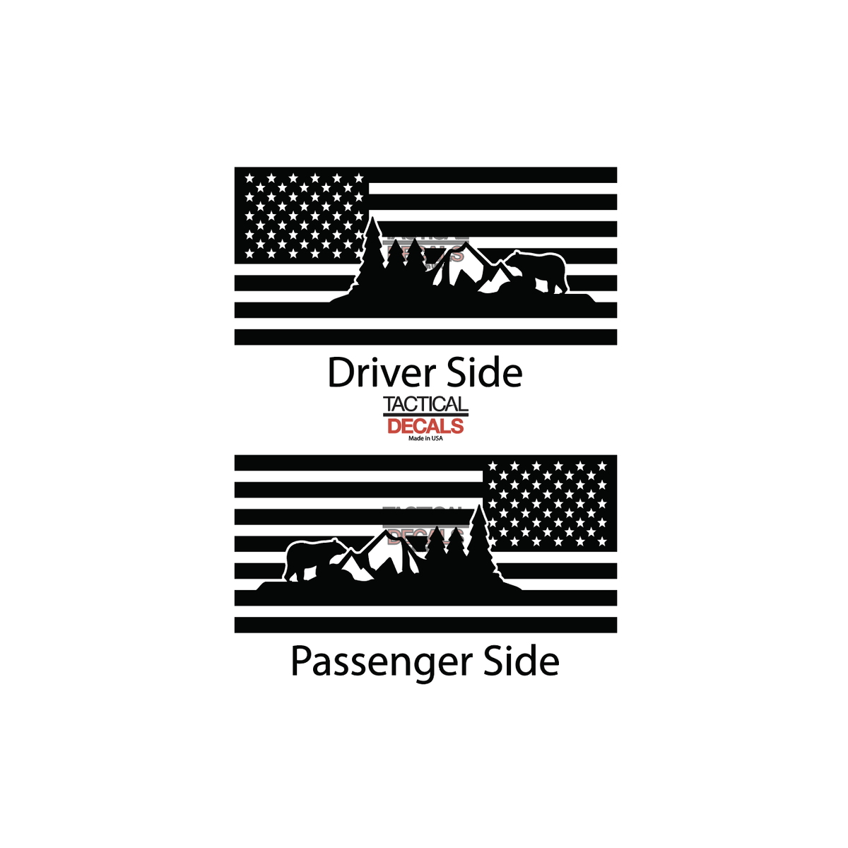 USA Flag w/Bear Mountain Scene Decal for 1996-2002 Toyota 4Runner 3rd ...