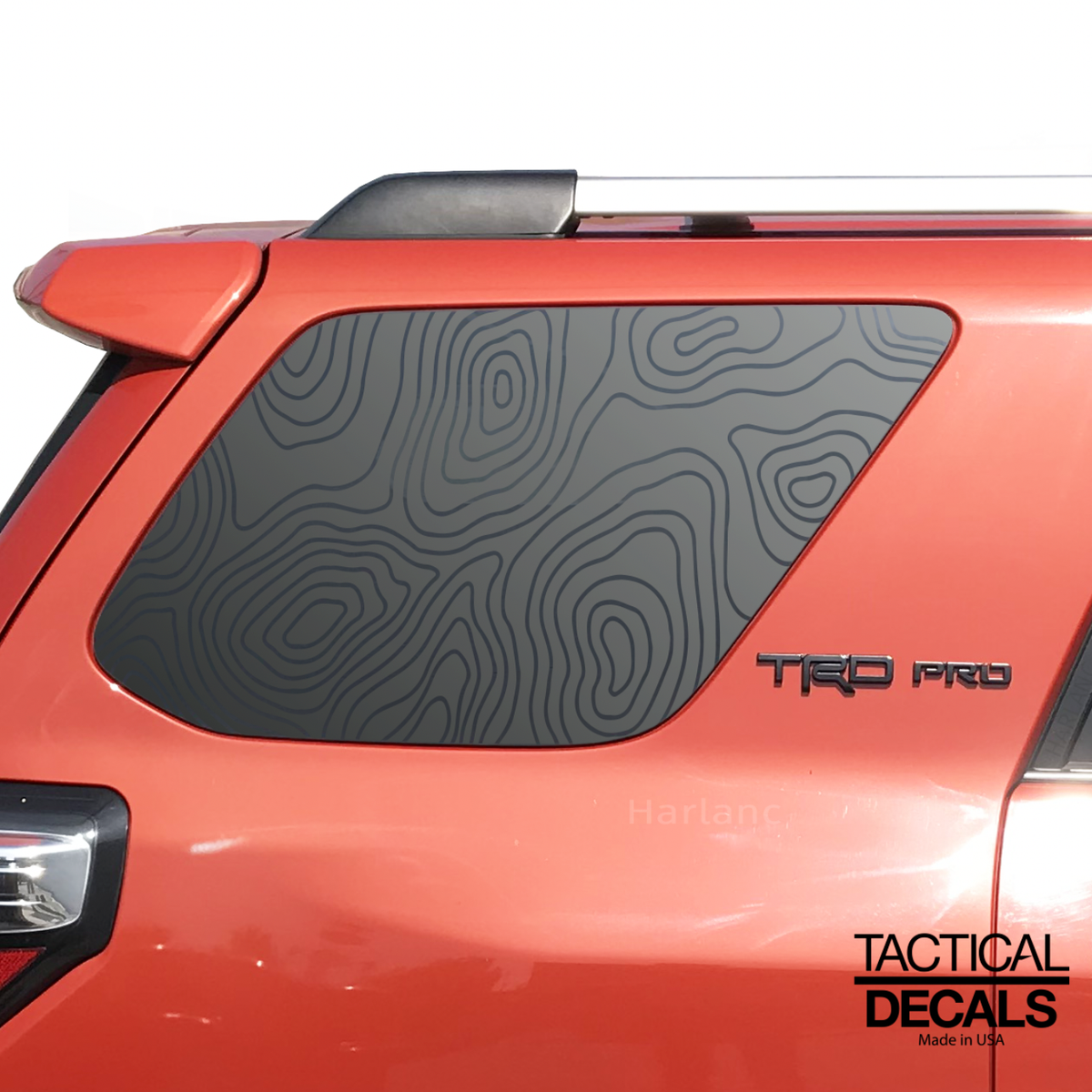 Topographic Map Decal for 2010 - 2024 Toyota 4Runner Windows - Matte B ...