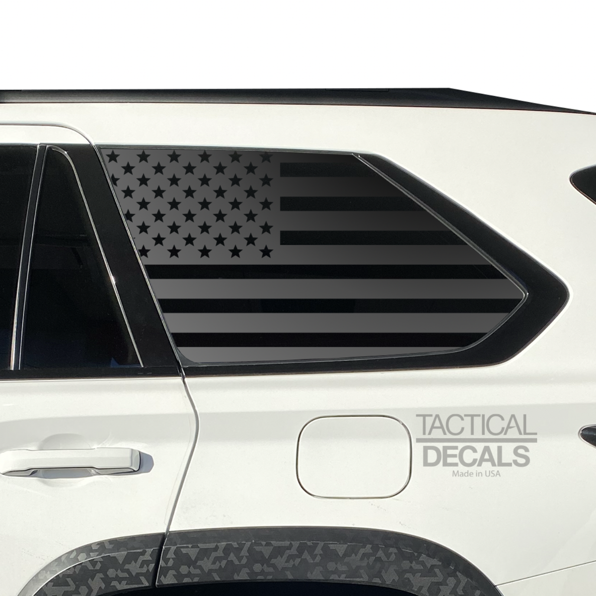 USA Flag Decal for 2023 - 2024 Toyota Sequoia Rear Windows - Matte Bla ...