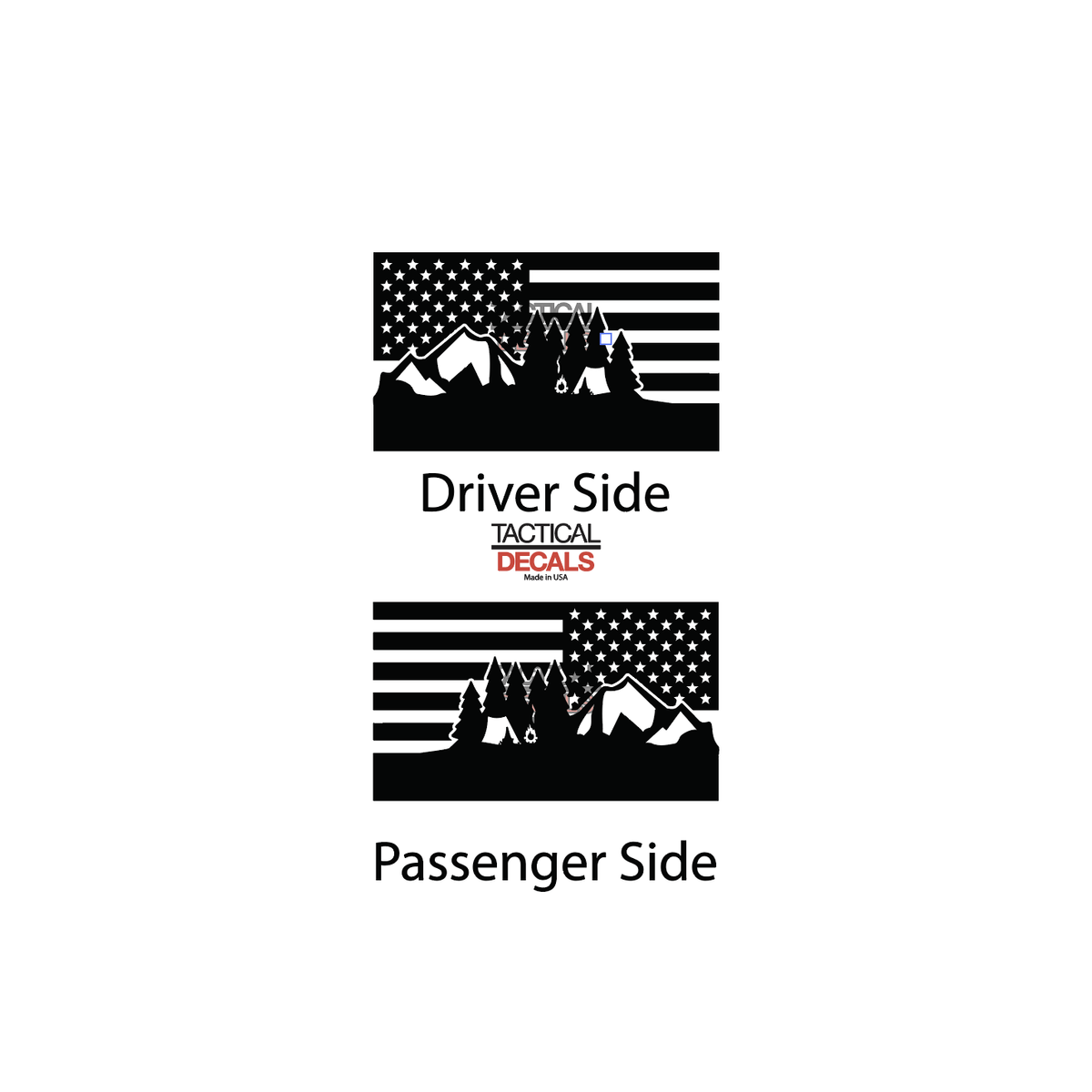 USA Flag w/ Campsite Mountain scene Decal for 2021-2023 Jeep Grand Che ...