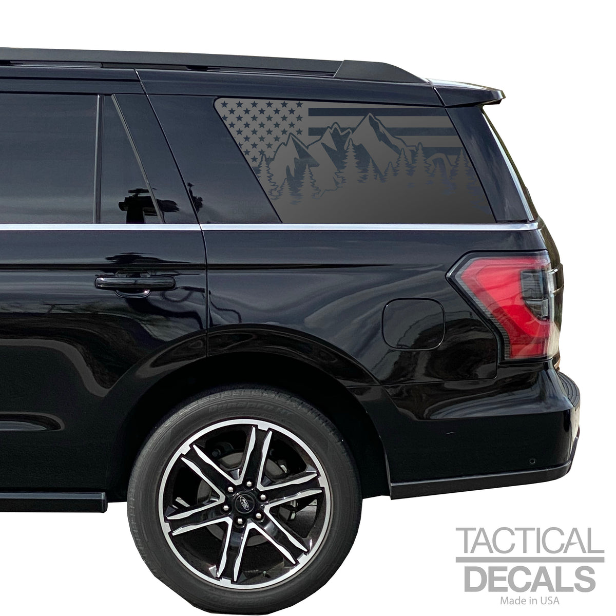 USA Flag w/ Mountain Scene Decal for 2018 - 2024 Ford Expedition 3rd W ...