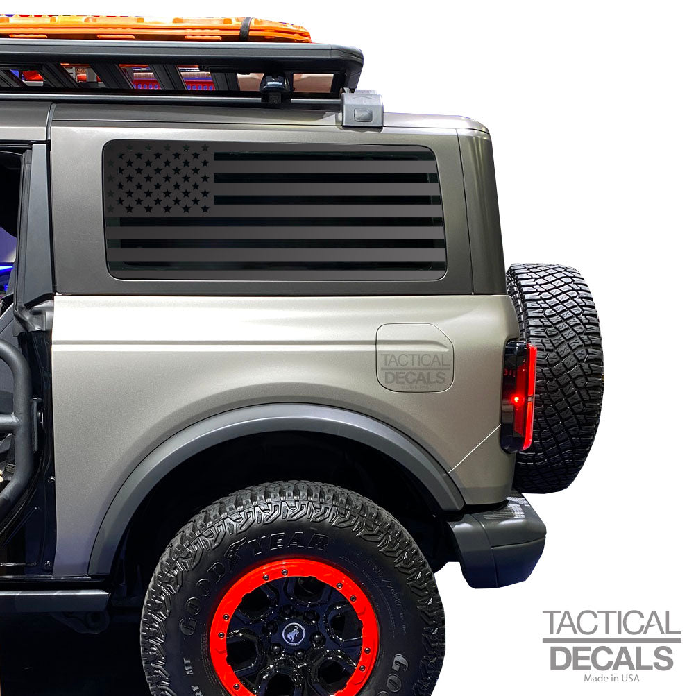 USA Flag Decal for 2021 - 2024 Ford Bronco 2-Door Windows - Matte Blac ...