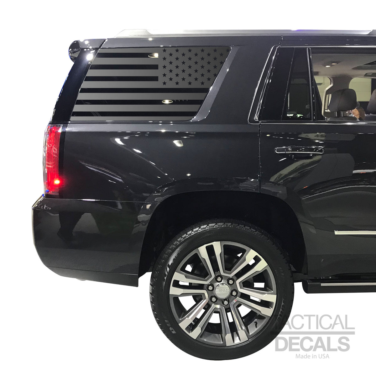 USA Flag Decal for 2015-2020 GMC Yukon 3rd Windows - Matte Black ...