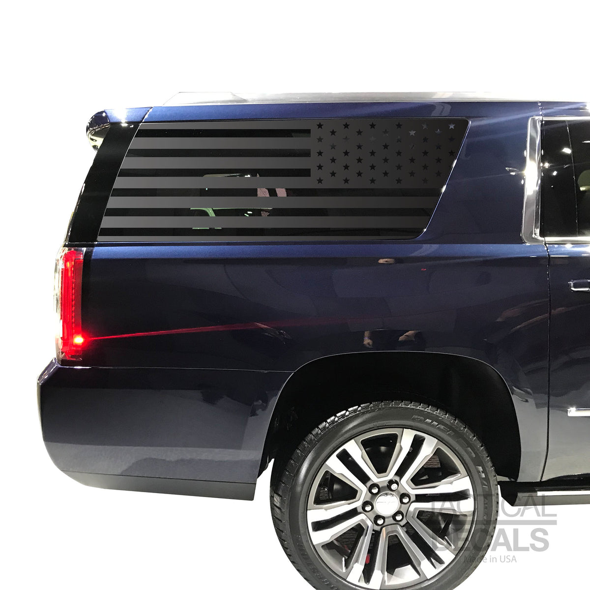 USA Flag Decal for 2015-2020 GMC Yukon XL 3rd Windows - Matte Black ...