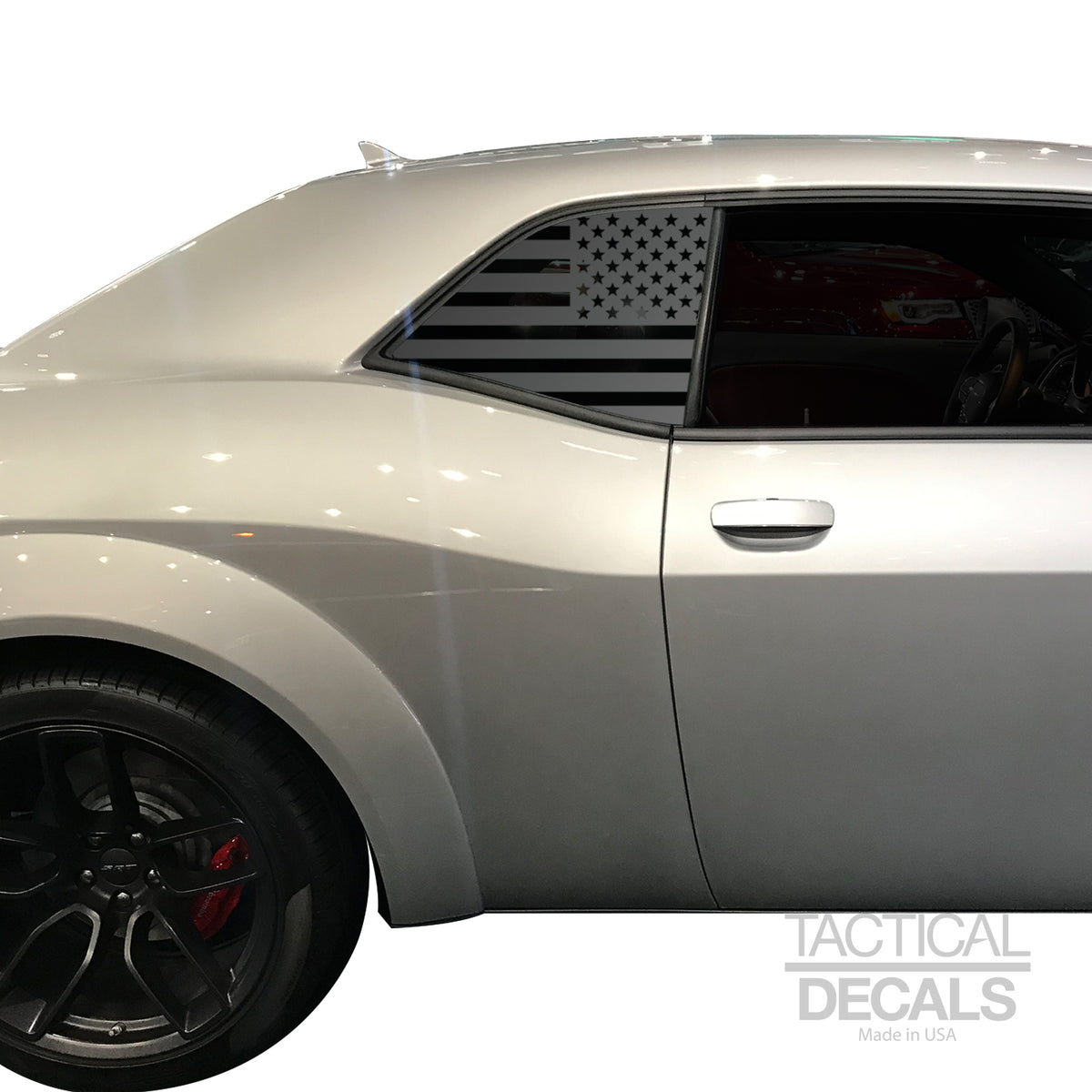 USA Flag Decal for 2008 - 2020 Dodge Challenger Windows - Matte Black ...