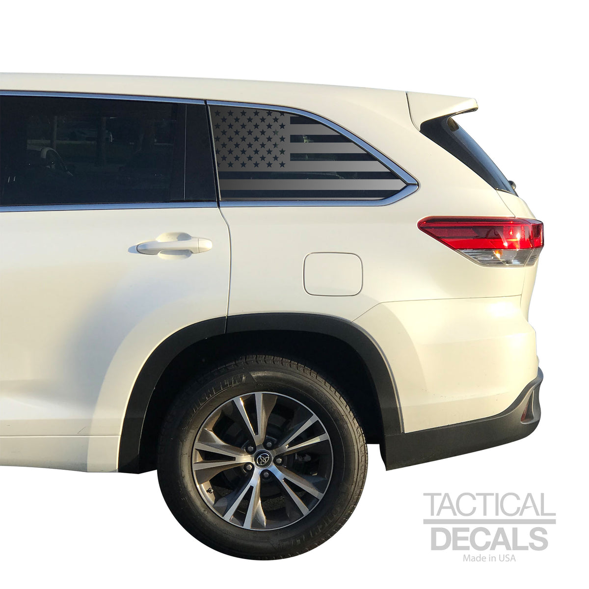 USA Flag Decal for 2014-2019 Toyota Highlander 3rd Windows - Matte Bla ...