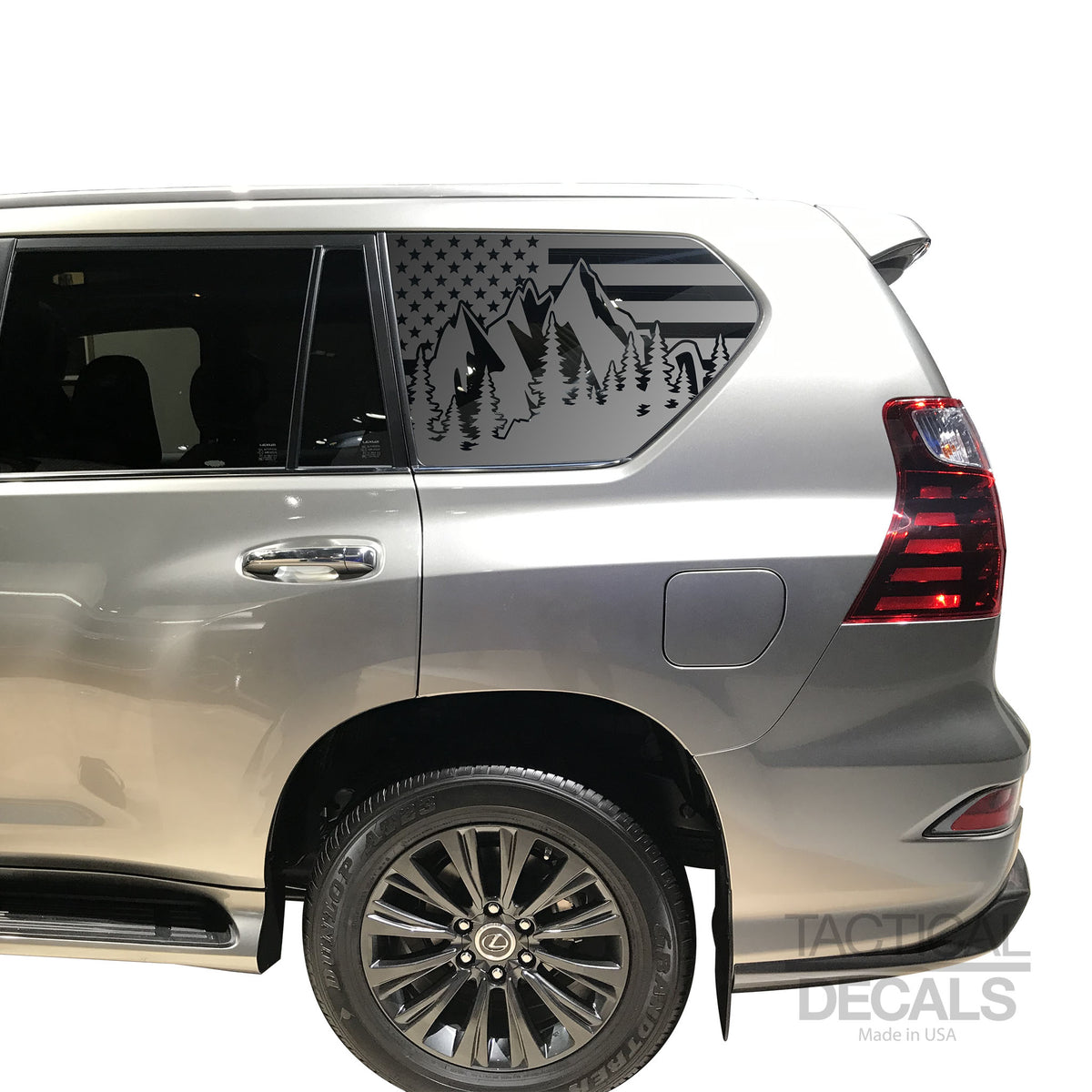 USA Flag w/Mountain Scene Decal for 2010-2022 Lexus GX460 3rd Windows ...
