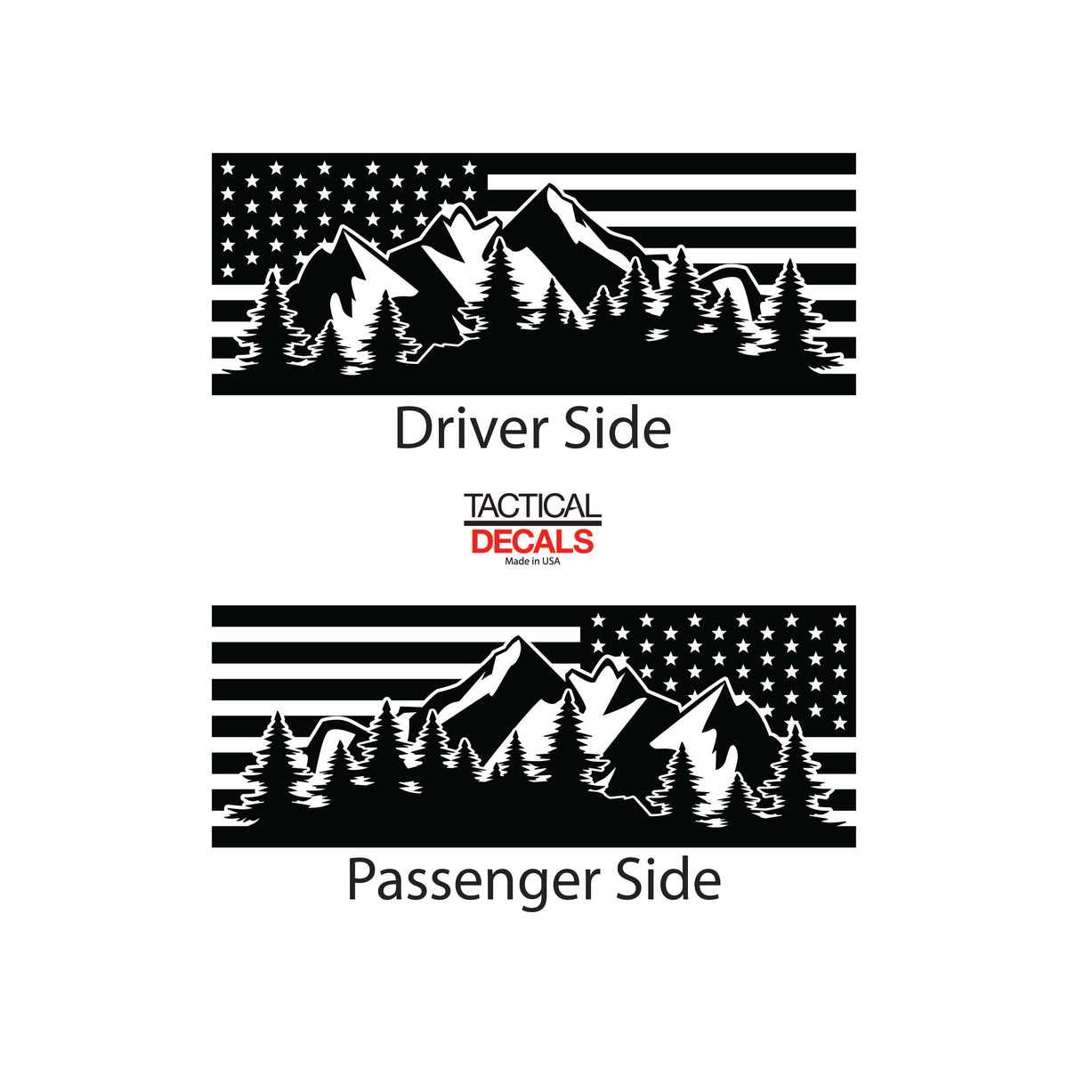 USA Flag w/Mountain Scene Decal for 2002-2009 Hummer H2 3rd Windows ...