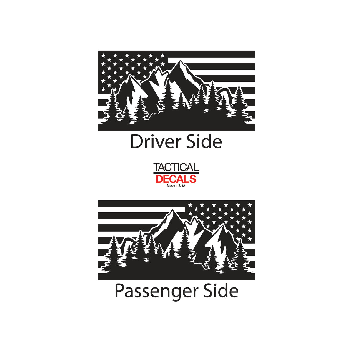 USA Flag w/Mountain Scene Decal for 2006-2010 Hummer H3 3rd Windows ...