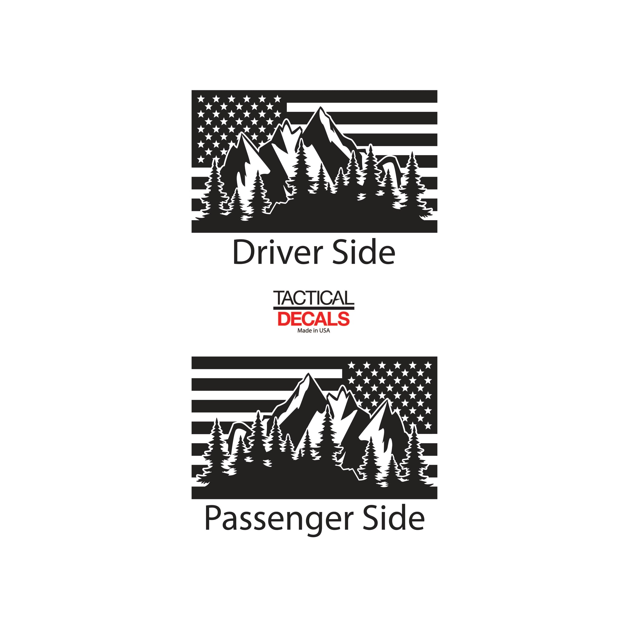 USA Flag w/Mountain Scene Decal for 2002-2009 Jeep Commander 3rd Windo ...