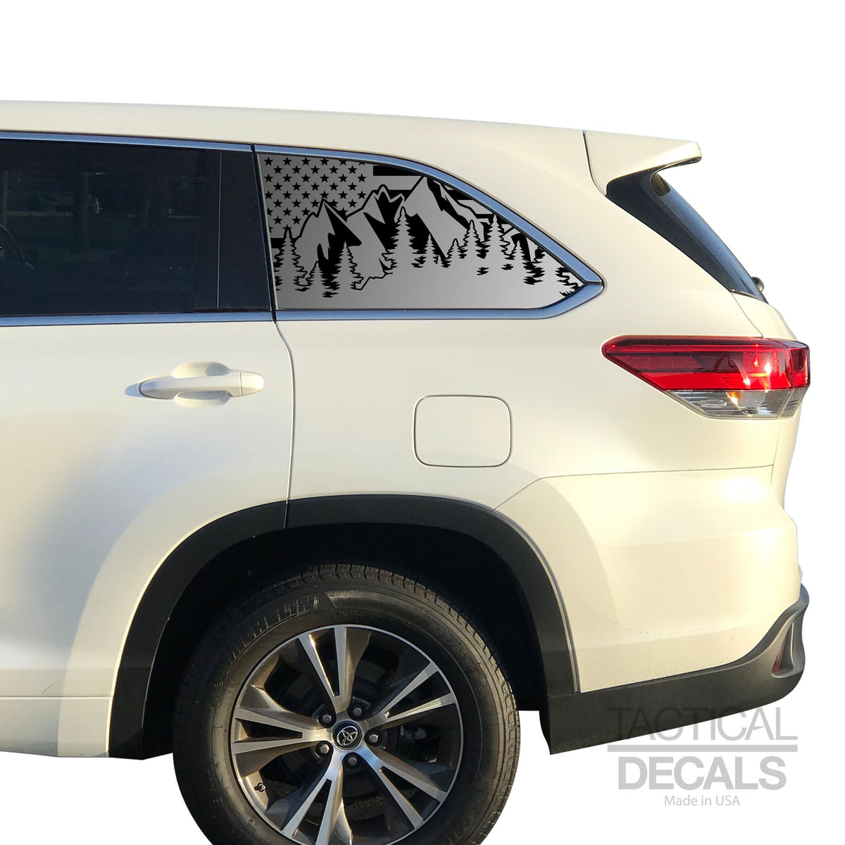 USA Flag w/Mountain Scene Decal for 2014 - 2019 Toyota Highlander 3rd ...