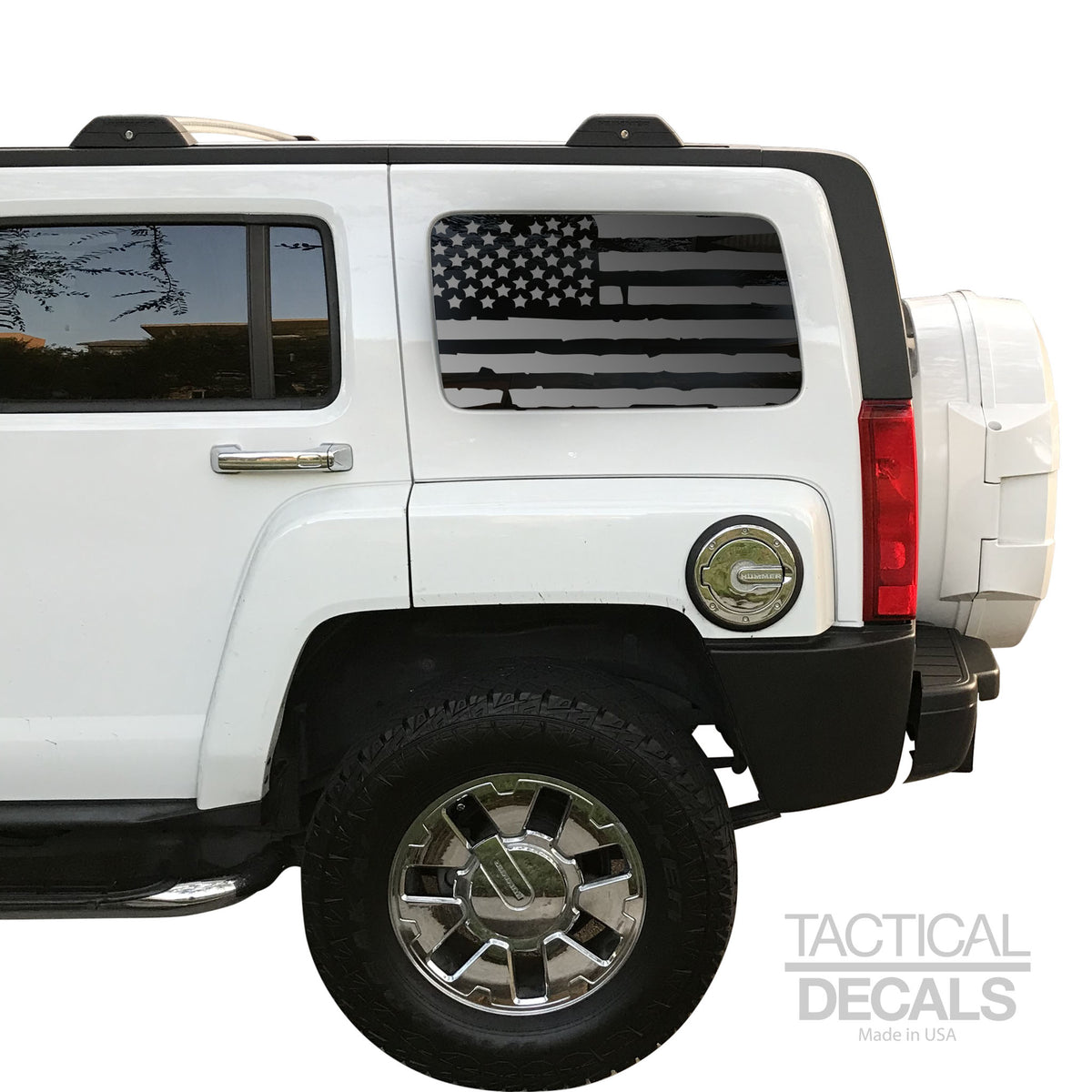 Distressed USA Flag Decal for 2006-2010 Hummer H3 3rd Windows - Matte ...