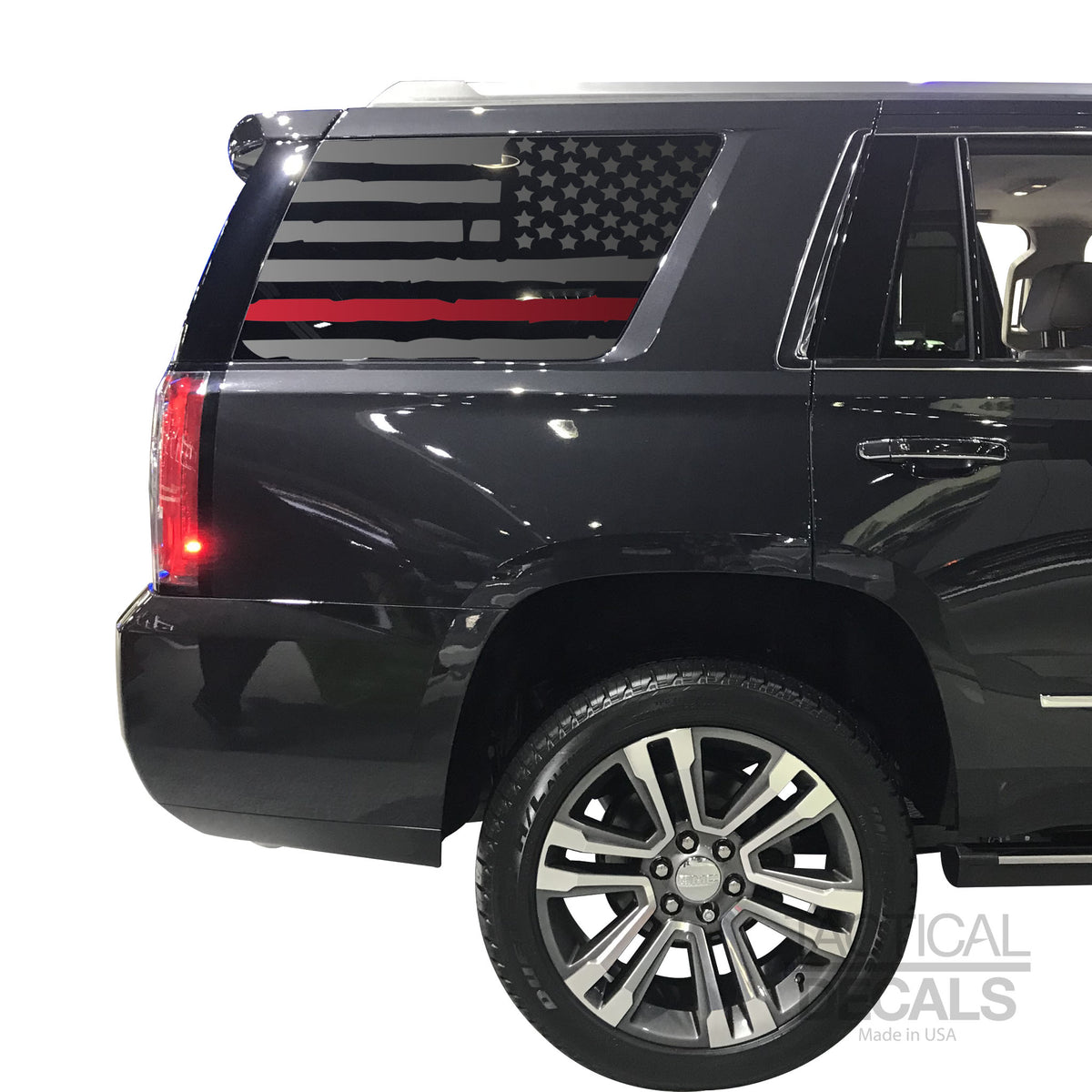 Distressed USA Flag w/Thin Red Line Decal for 2015-2020 GMC Yukon 3rd ...
