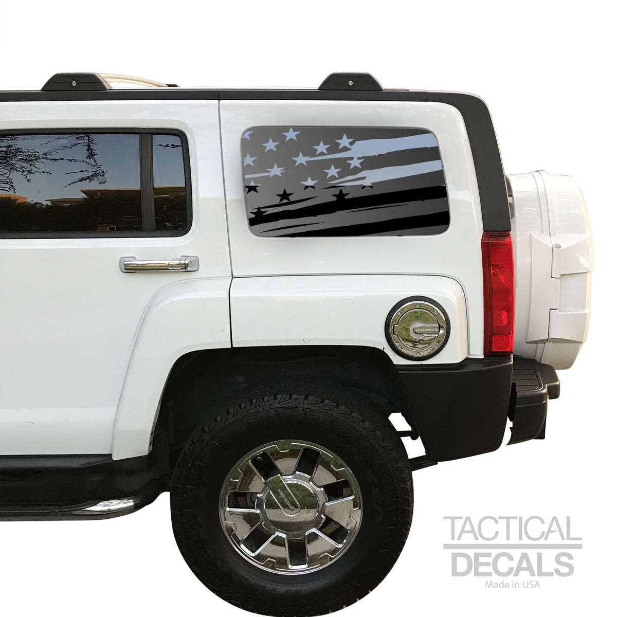 Distressed USA Flag Decal for 2006-2010 Hummer H3 3rd Windows - Matte ...